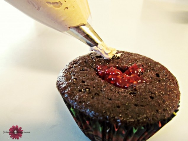 Raspberry Filled Gourmet Cupcakes