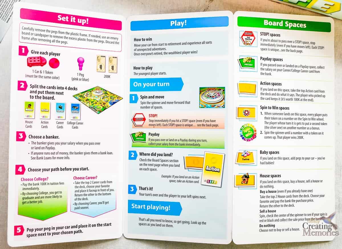 Game Of Life 2007 Instructions This Game Attempts To Mirror Life Events 