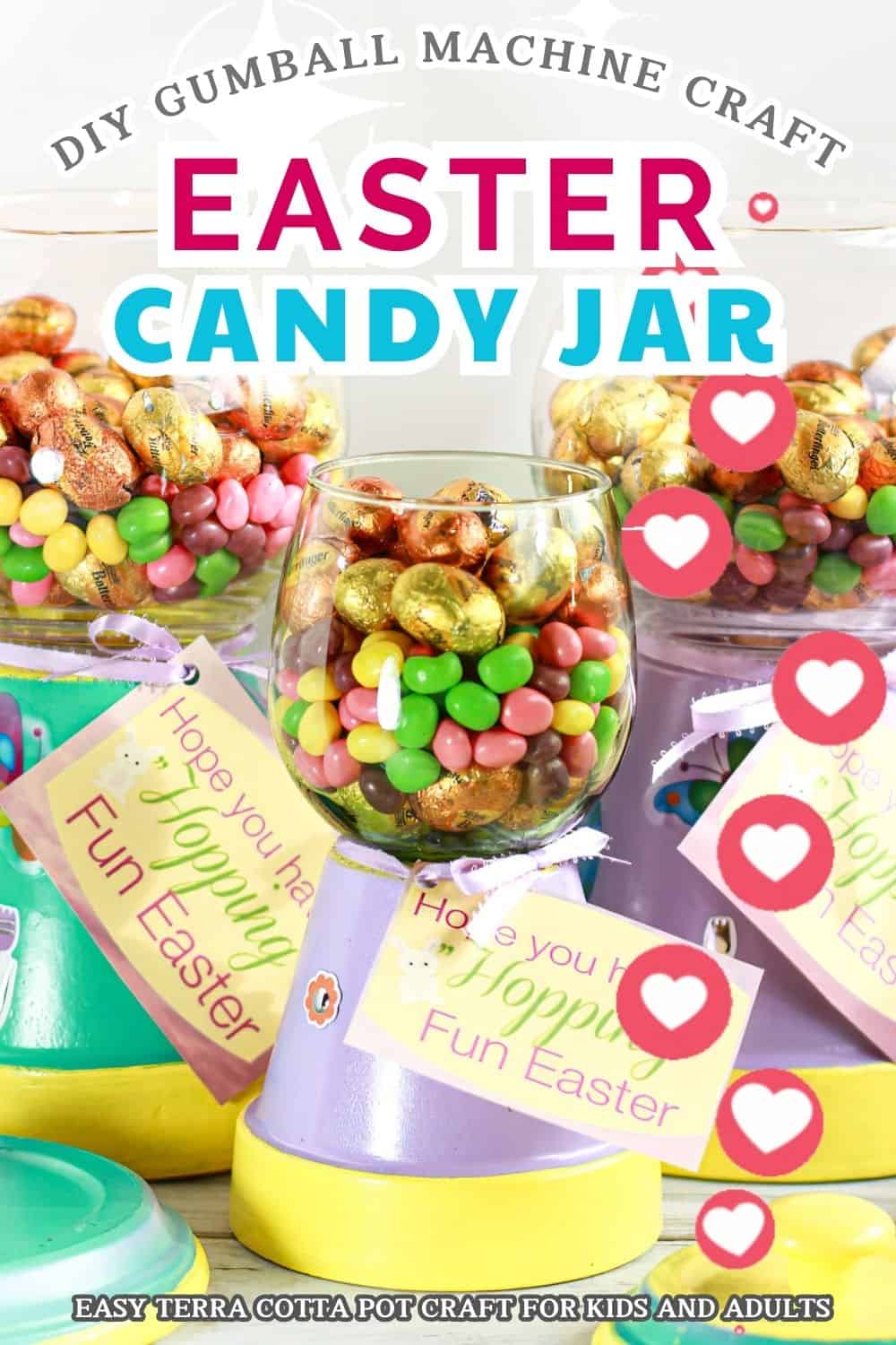 DIY Easter Gumball Machine Candy Jar - Busy Creating Memories