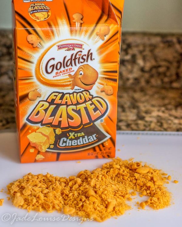 Cheesy Potato Casserole Recipe with Goldfish Crackers