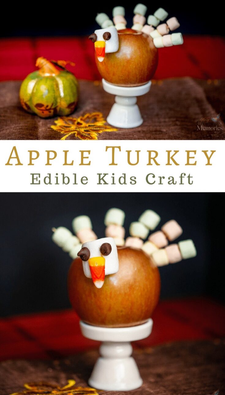 Apple Turkey Edible Thanksgiving Craft that kids love