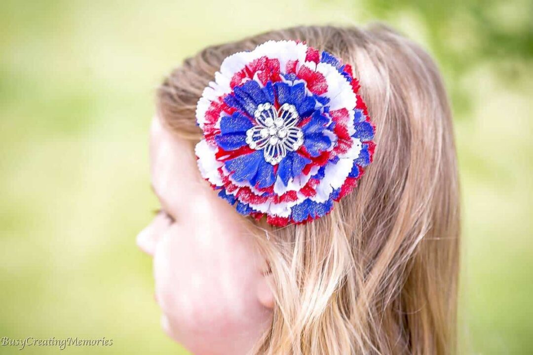 Red White and Blue Patriotic Hair Clips for girls