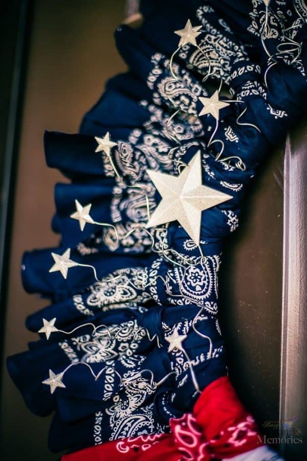 The Easiest Patriotic Bandana Wreath Tutorial with Video instructions