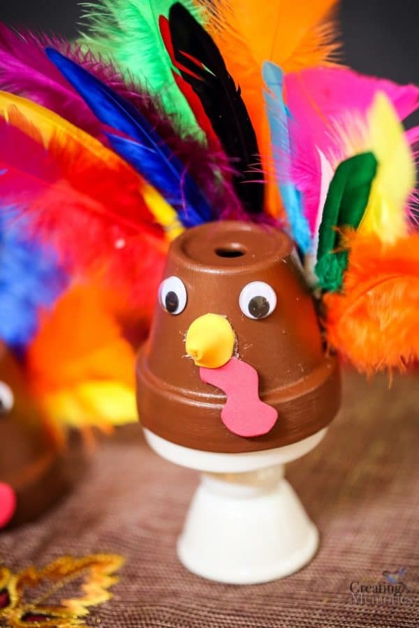 DIY Clay Pot Turkey Craft for kids, Great Last minute Thanksgiving Craft