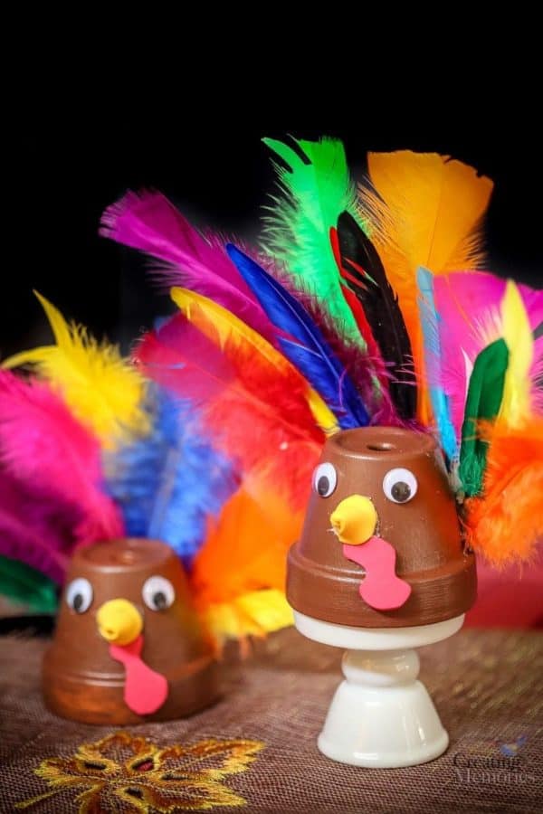 DIY Clay Pot Turkey Craft for kids, Great Last minute Thanksgiving Craft