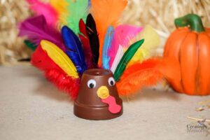 DIY Clay Pot Turkey Craft for kids, Great Last minute Thanksgiving Craft