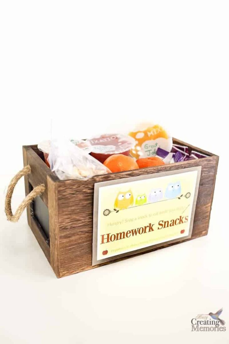 DIY Homework Snack Station + Printable featuring DOLE Mixations
