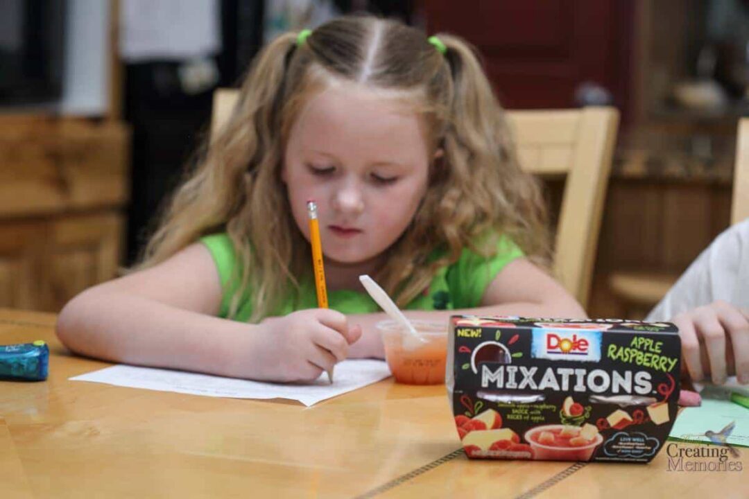 DIY Homework Snack Station + Printable featuring DOLE Mixations