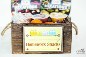 DIY Homework Snack Station + Printable featuring DOLE Mixations