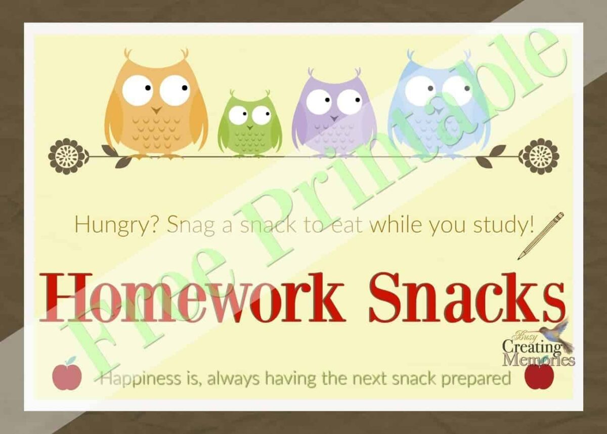 DIY Homework Snack Station + Printable featuring DOLE Mixations