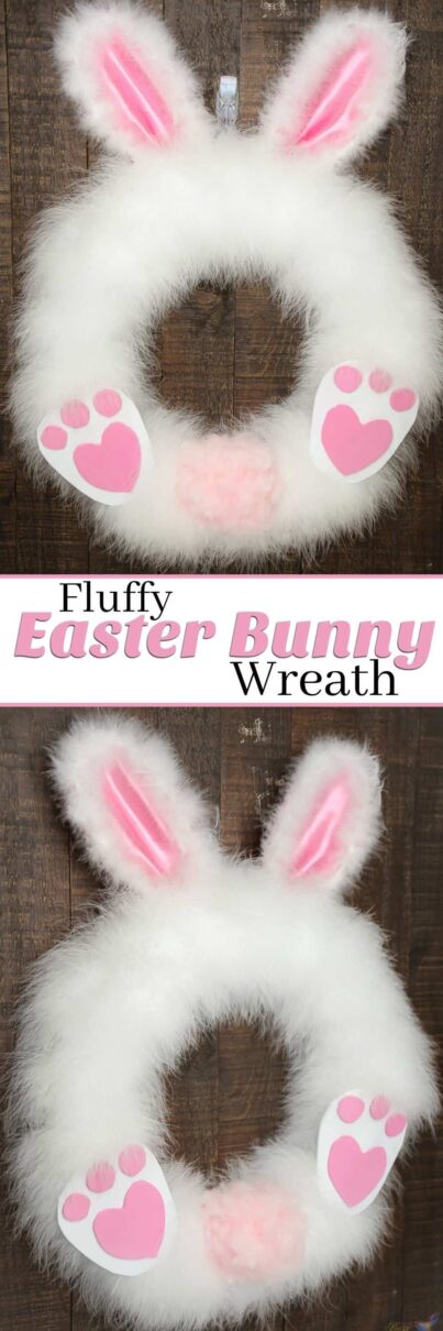 How to make a Fluffy Easter Bunny Wreath in under 30 minutes!