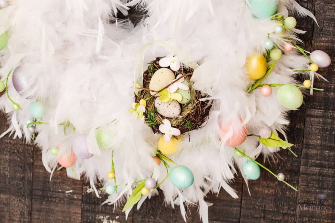 Stunning Chic DIY Feather Easter Wreath in only 30 minutes
