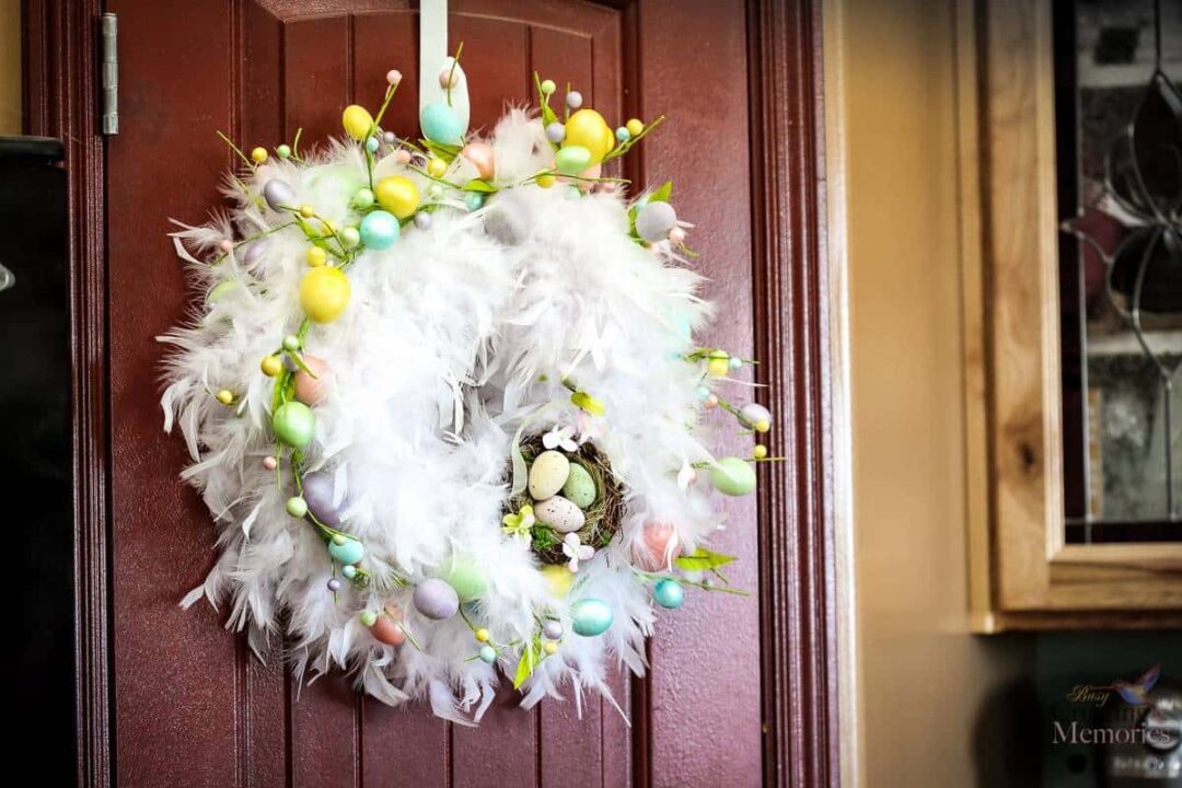 Stunning Chic DIY Feather Easter Wreath in only 30 minutes
