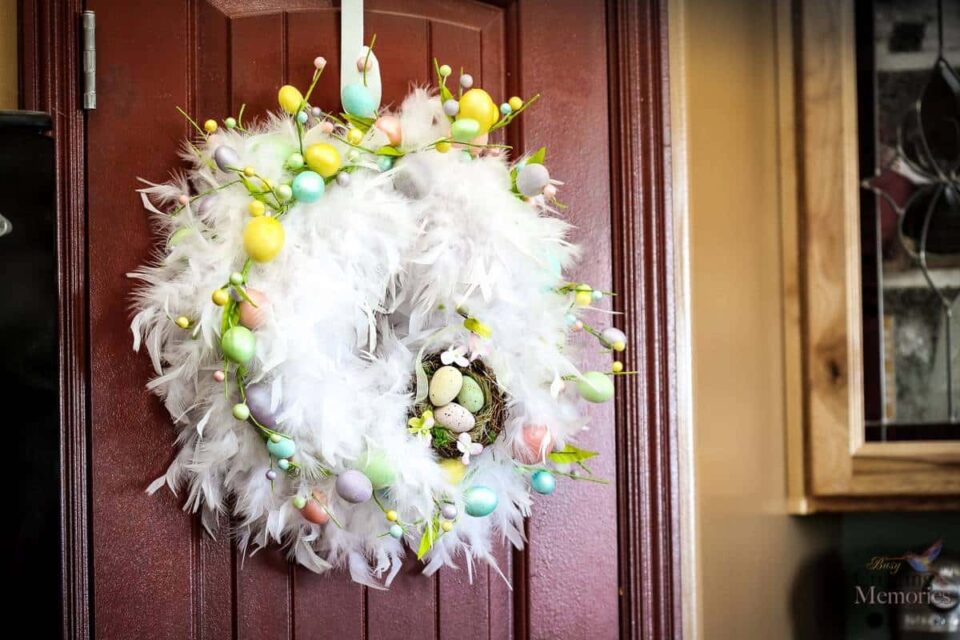 Stunning Chic DIY Feather Easter Wreath in only 30 minutes