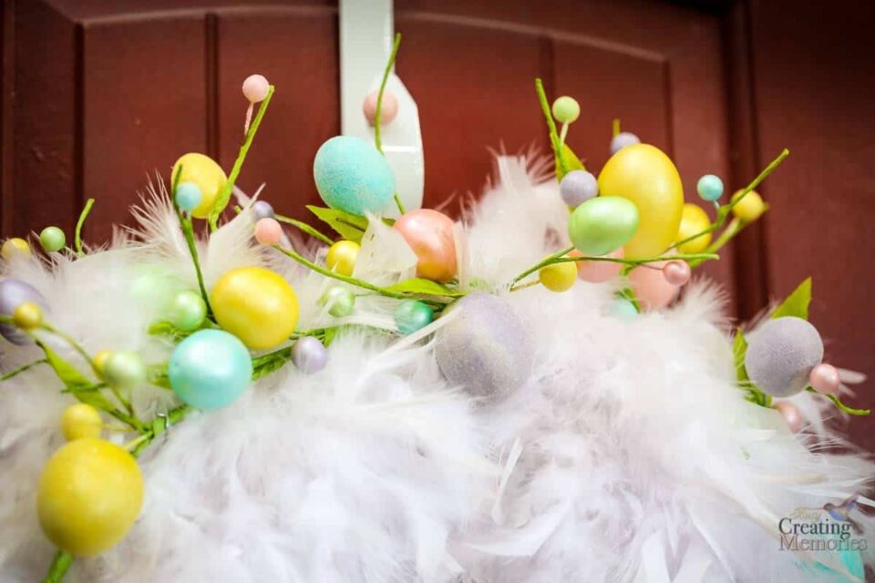 Stunning Chic DIY Feather Easter Wreath in only 30 minutes