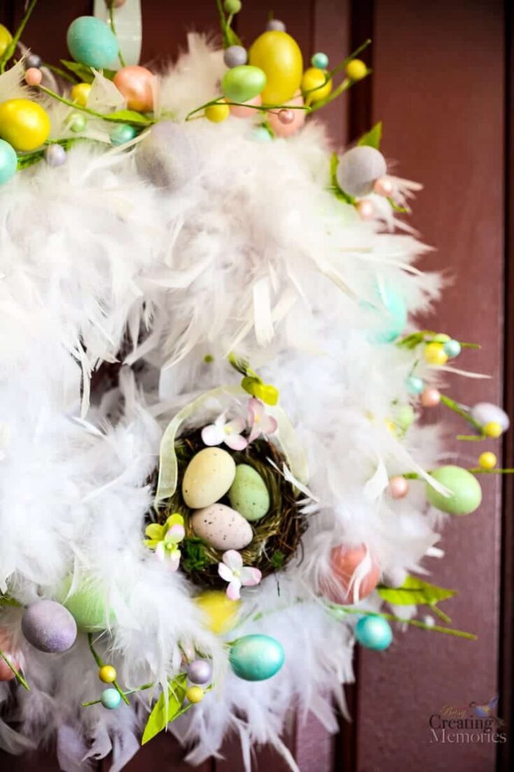 Stunning Chic DIY Feather Easter Wreath in only 30 minutes
