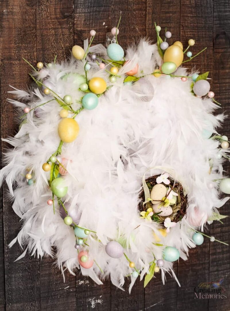 Stunning Chic DIY Feather Easter Wreath in only 30 minutes