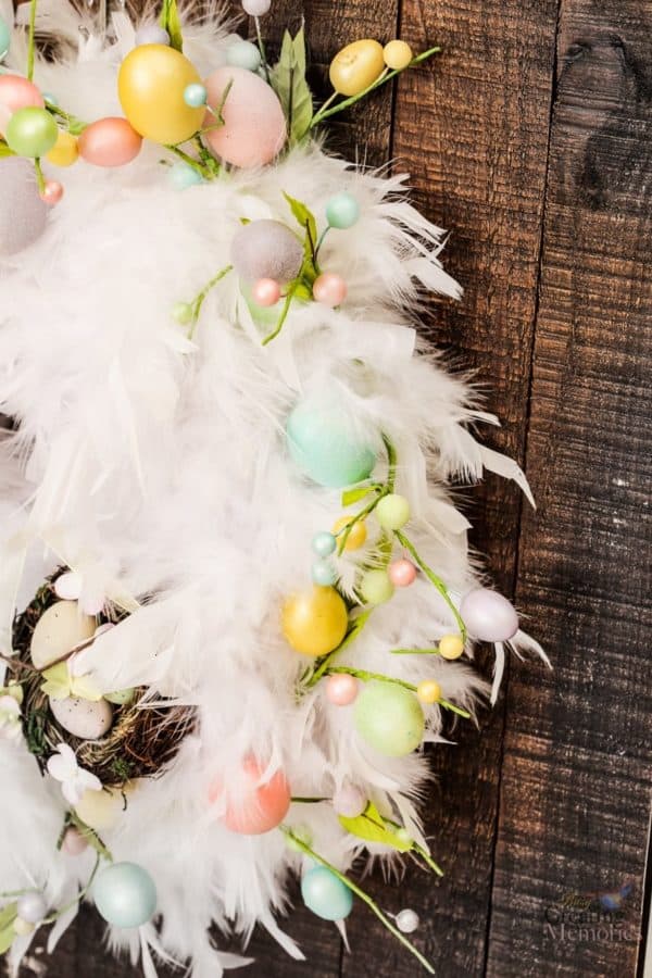 Stunning Chic DIY Feather Easter Wreath in only 30 minutes