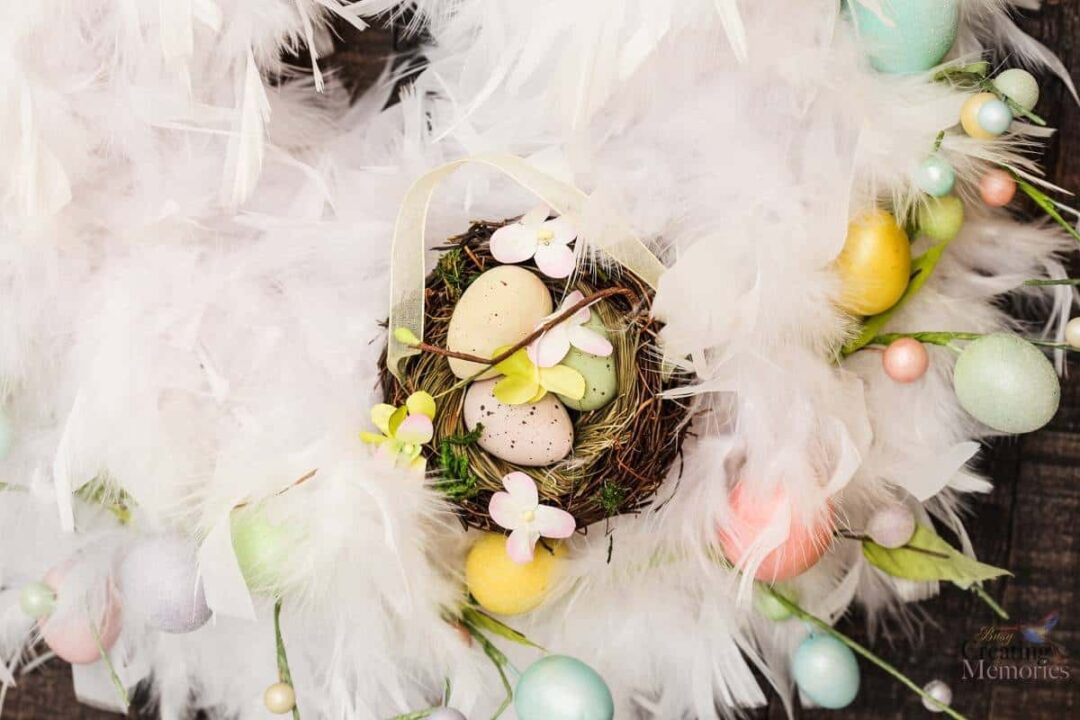 Stunning Chic DIY Feather Easter Wreath in only 30 minutes