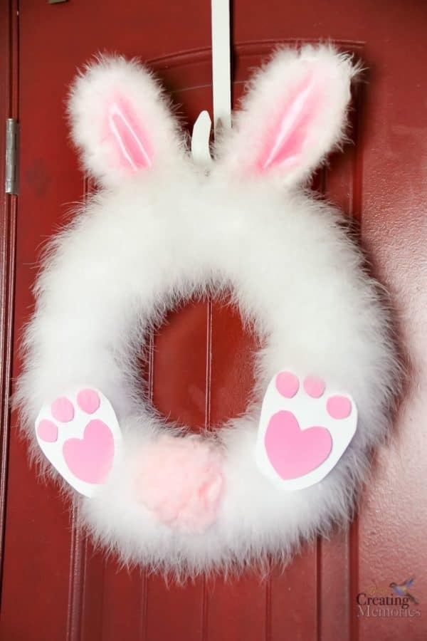 How to make a Fluffy Easter Bunny Wreath in under 30 minutes!