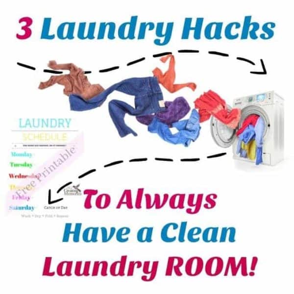 Laundry Room Hacks + Free Laundry Schedule Printable