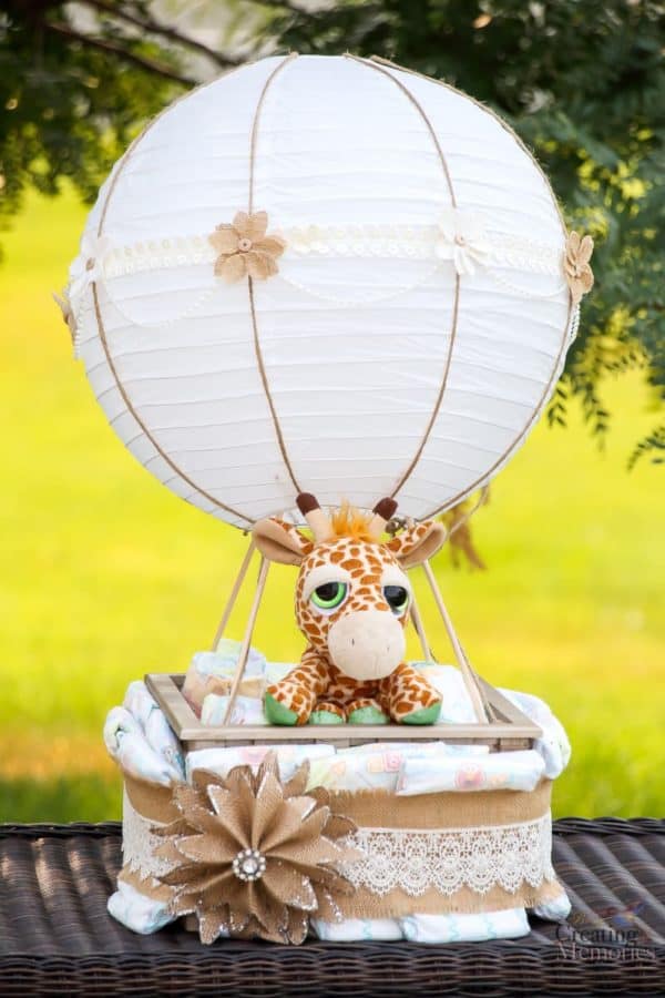 Easy Hot Air Balloon Diaper Cake for a fabulous Baby shower
