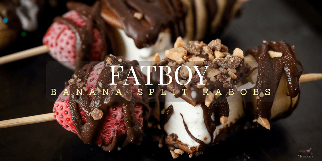 Delicious FatBoy Banana Split Kabobs Ice Cream sandwiches on a stick!