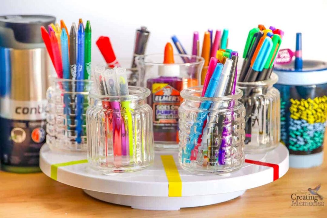 DIY Rotating Desk Organizer for an Easy Homework Station