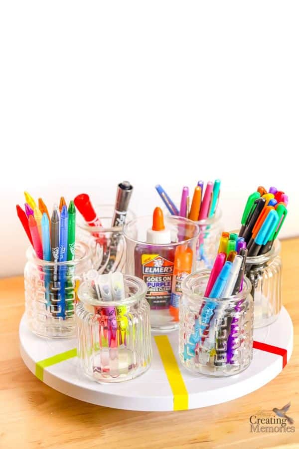 DIY Rotating Desk Organizer for an Easy Homework Station