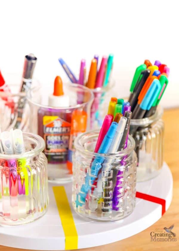 DIY Rotating Desk Organizer for an Easy Homework Station