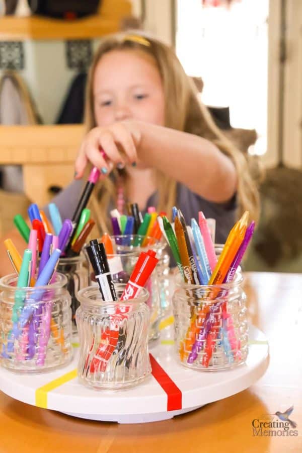 DIY Rotating Desk Organizer for an Easy Homework Station