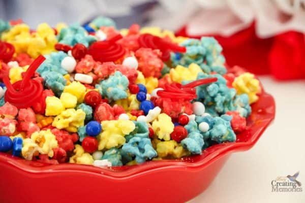 Mother Goose Popcorn Party Mix: Wonder Woman Inspired