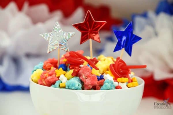 Mother Goose Popcorn Party Mix: Wonder Woman Inspired