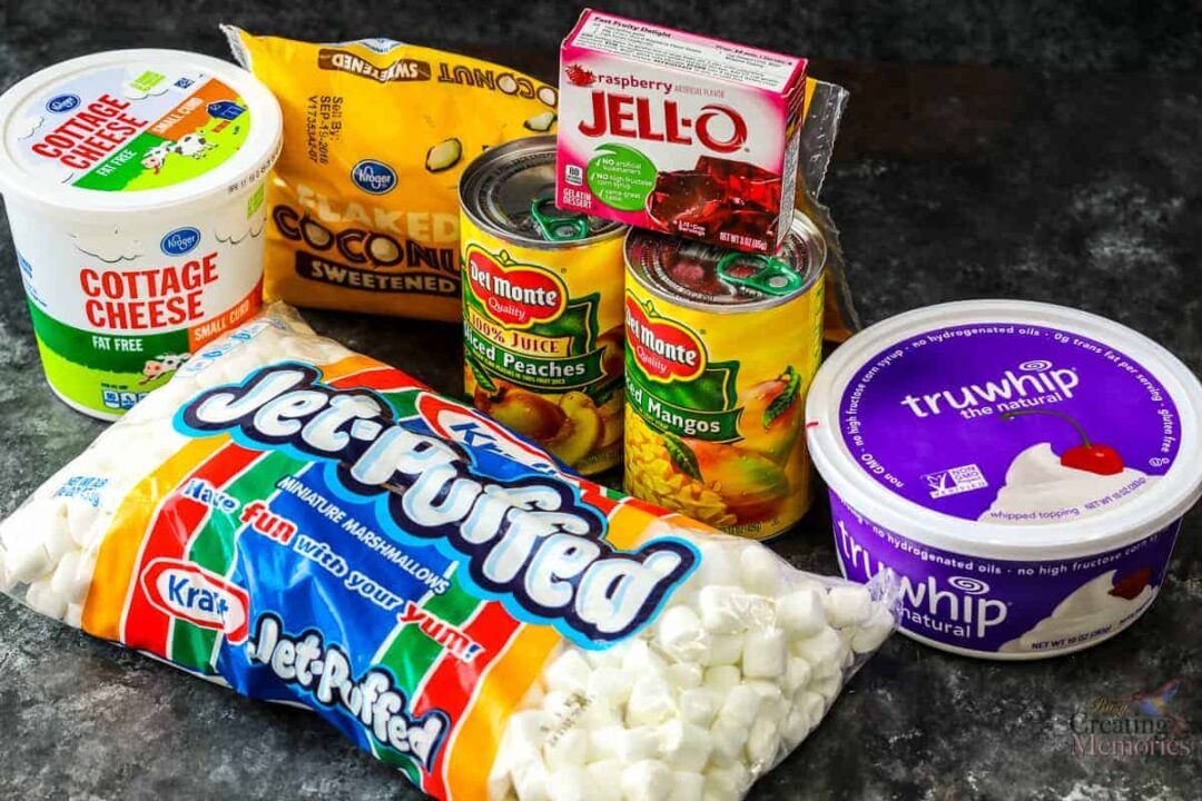 Peach & Raspberry Fluff Recipe Best Jello Fruit salad for a social dinner