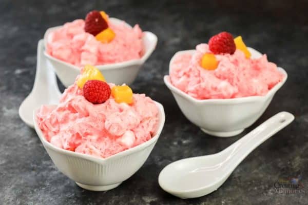 Peach & Raspberry Fluff Recipe Best Jello Fruit salad for a social dinner