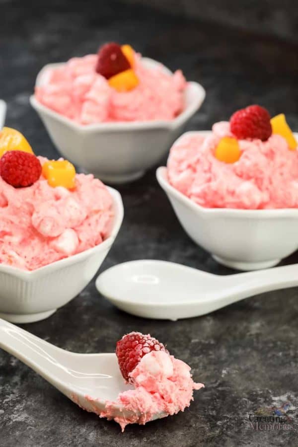 Peach & Raspberry Fluff Recipe Best Jello Fruit salad for a social dinner