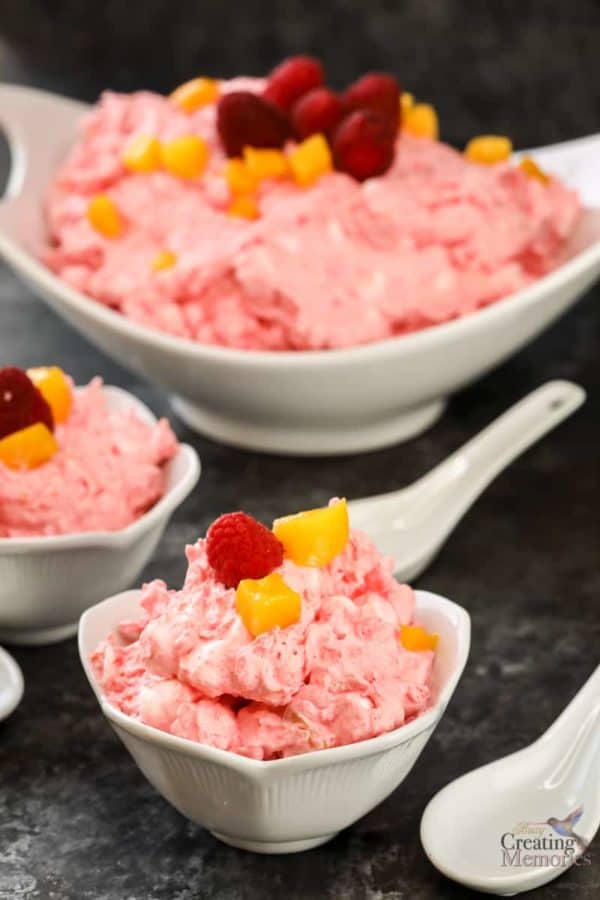 Peach & Raspberry Fluff Recipe Best Jello Fruit salad for a social dinner