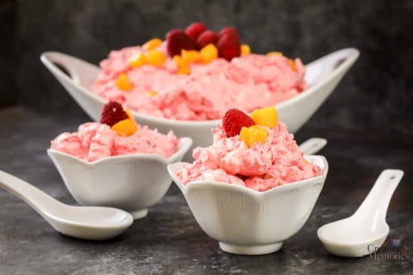 Peach & Raspberry Fluff Recipe Best Jello Fruit salad for a social dinner