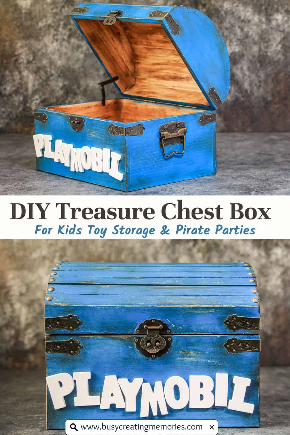 DIY Treasure Chest Toy Box for Kids (Hand Painted)
