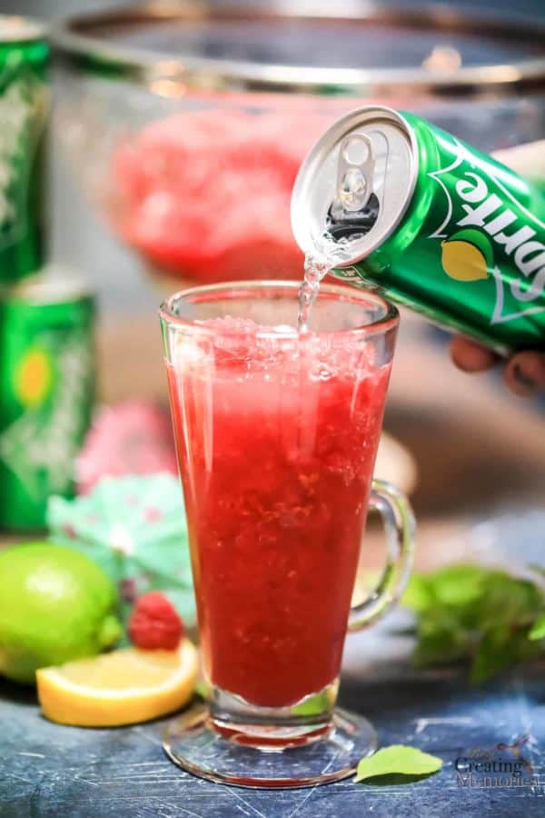Tropical Raspberry Luscious Slush Punch Recipe for Holiday Parties