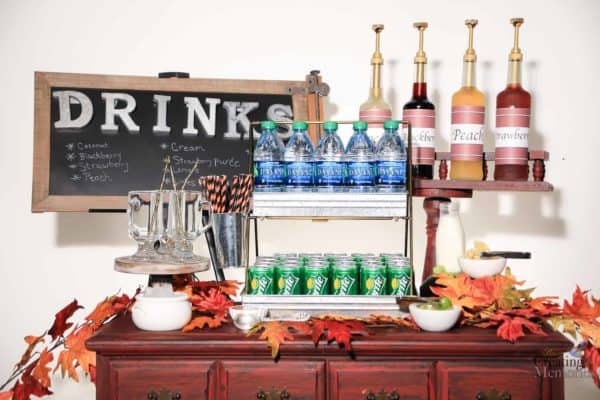 Easy DIY Holiday Drink Station Soda Bar Tablescape