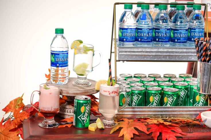 Easy DIY Holiday Drink Station Soda Bar Tablescape