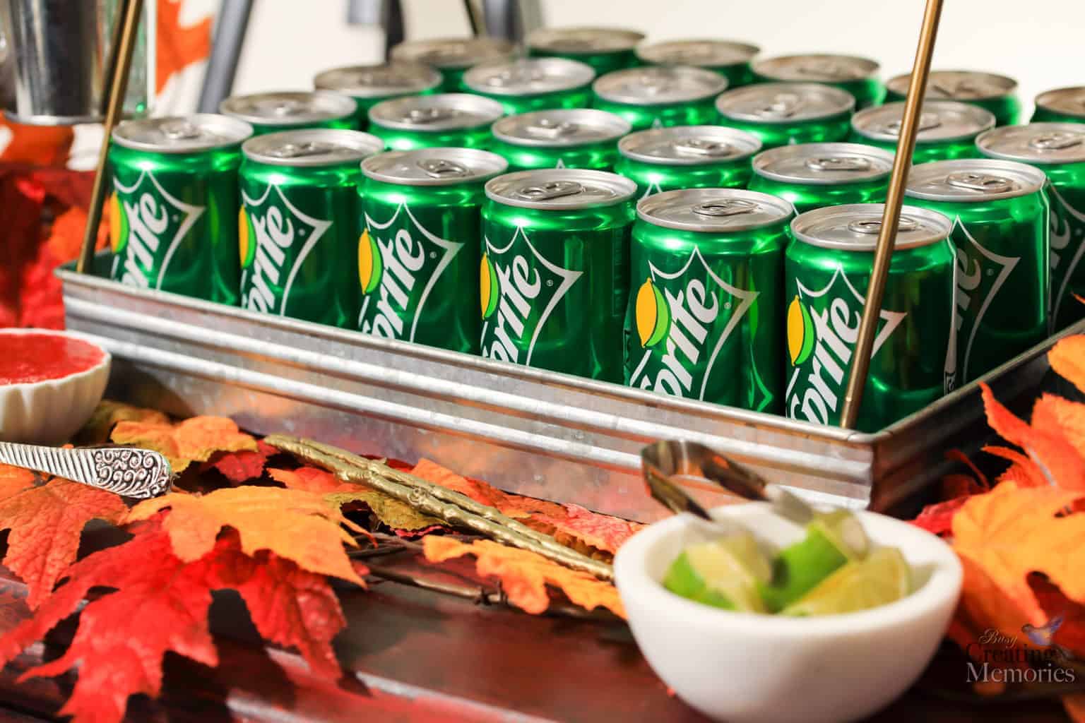 Easy DIY Holiday Drink Station Soda Bar Tablescape