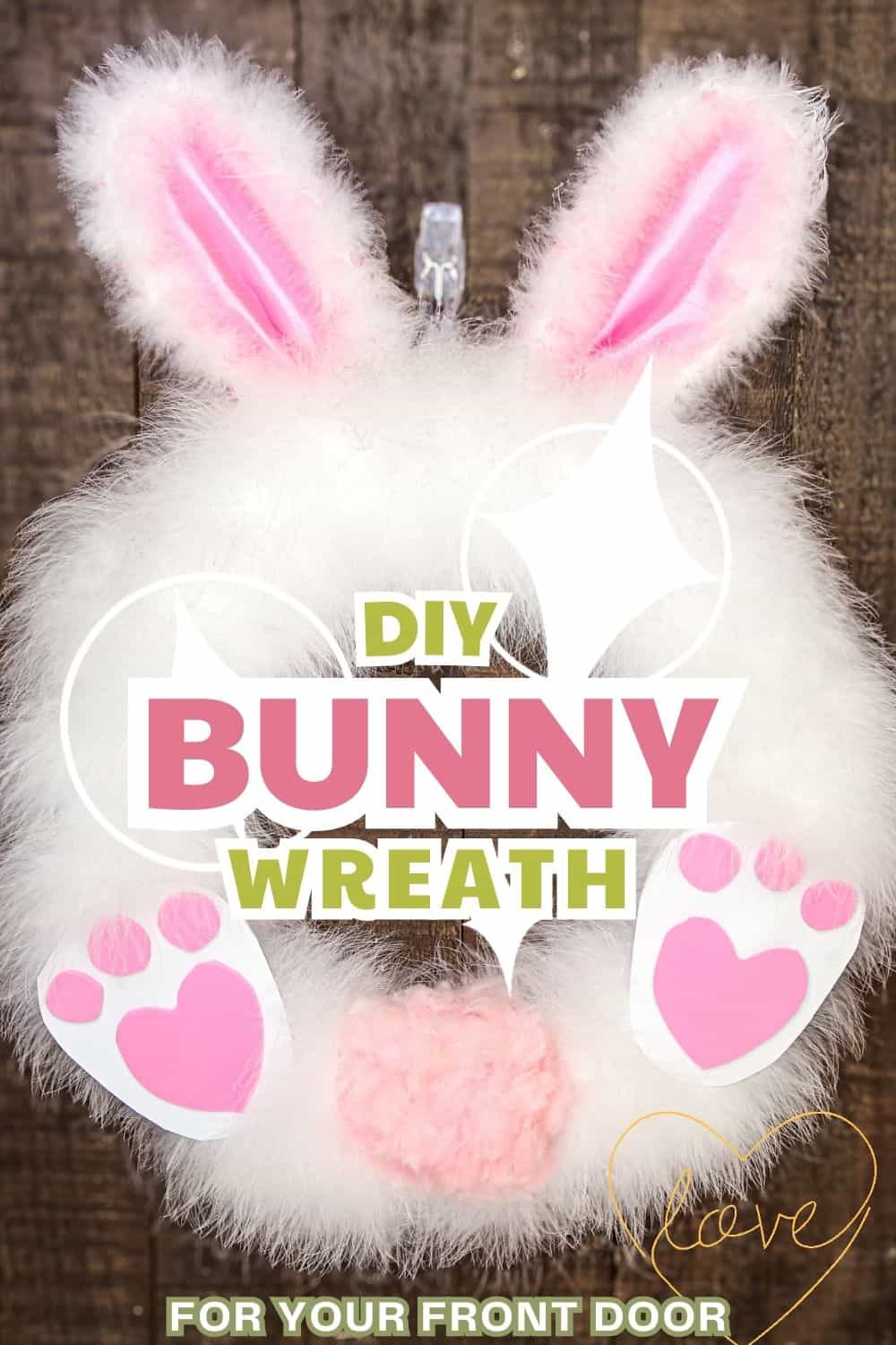 DIY Fluffy Easter Bunny Wreath for your Front Door in 30 minutes!
